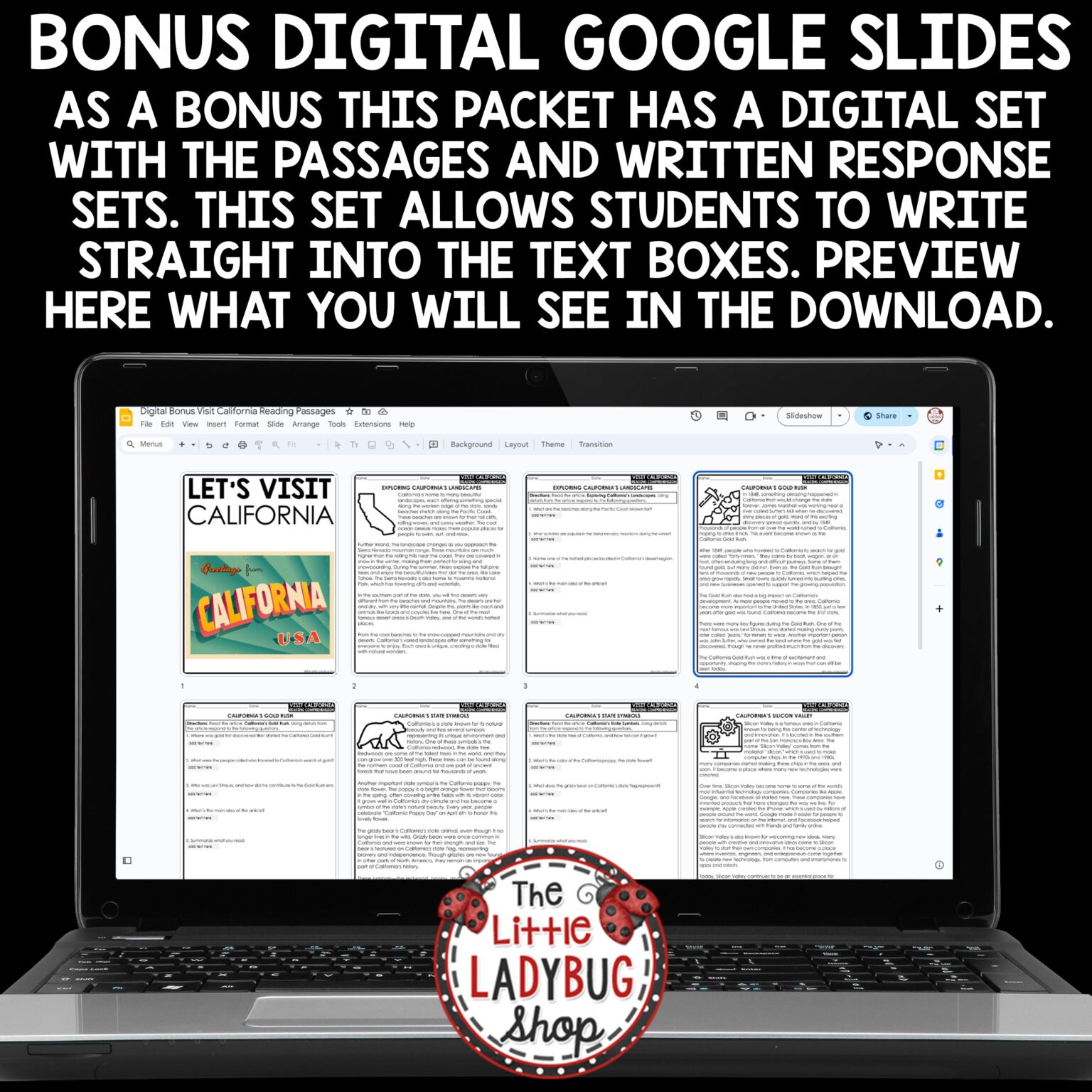 California Reading Comprehension Passages 3rd 4th Grade - The Little ...