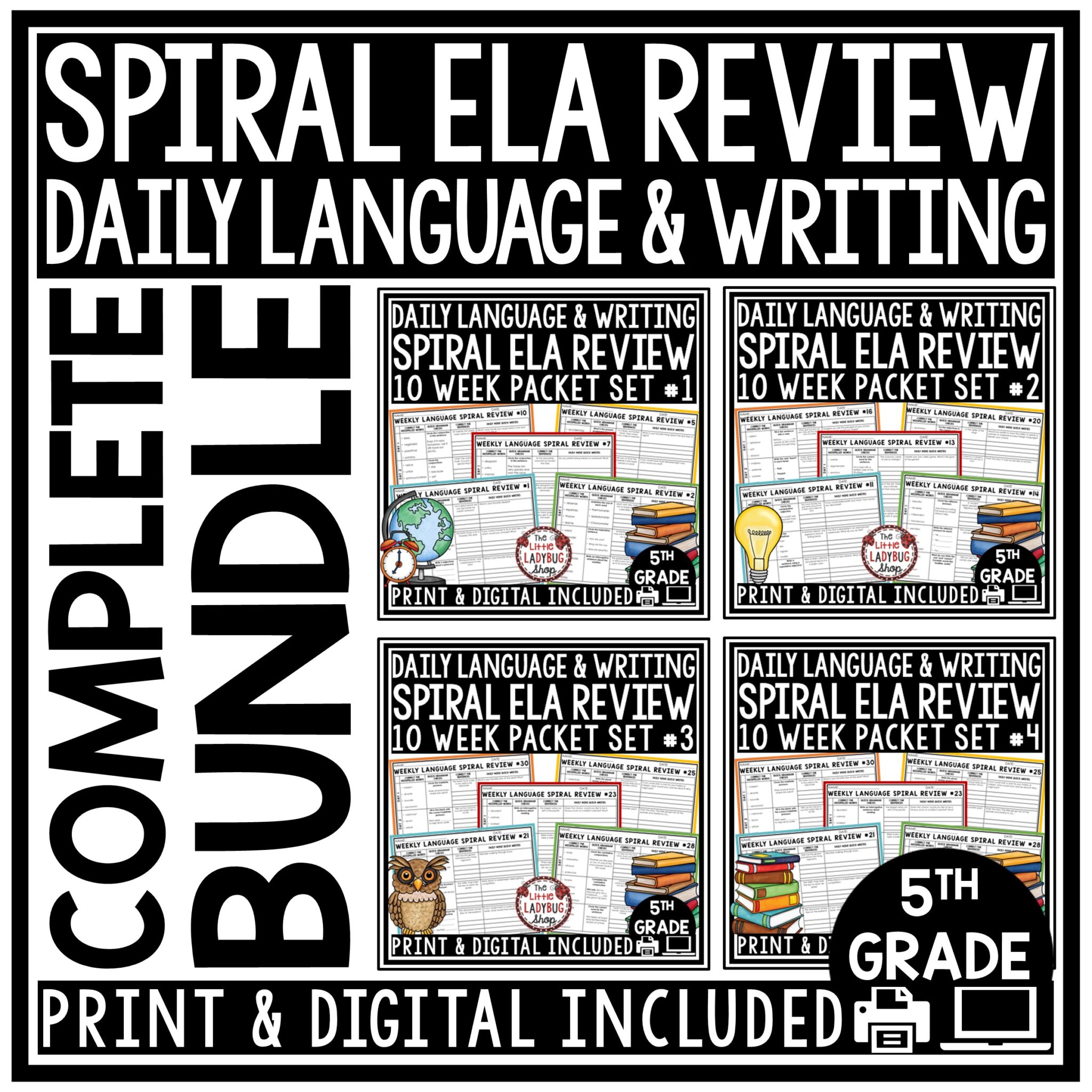 5th Grade Daily ELA Spiral Language Review Grammar Practice - The ...