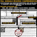 Fall Animals Reading Comprehension Passages 3rd 4th Grade - The Little ...