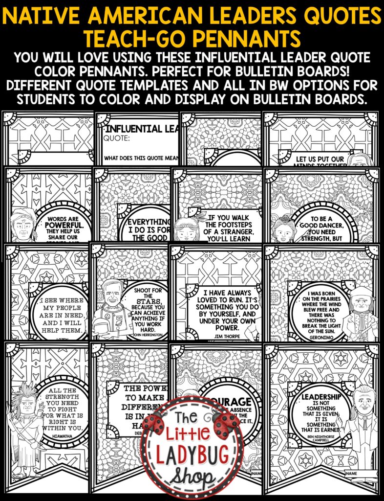 Native American Heritage Month Quote Coloring Posters - The Little ...