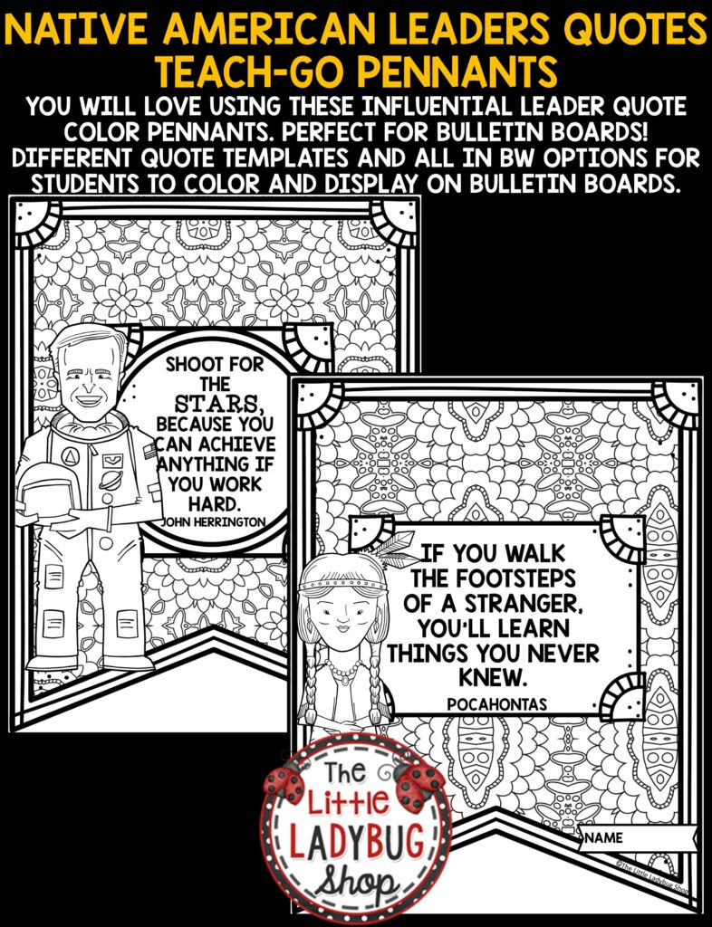 Native American Heritage Month Quote Coloring Posters - The Little ...