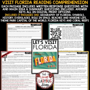 Florida State Symbols Geography Reading Passages 3rd 4th Grade - The ...