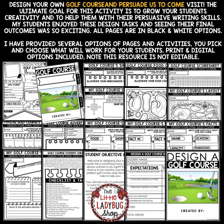 Design Your Own Golf Course Project Based Learning - The Little Ladybug ...