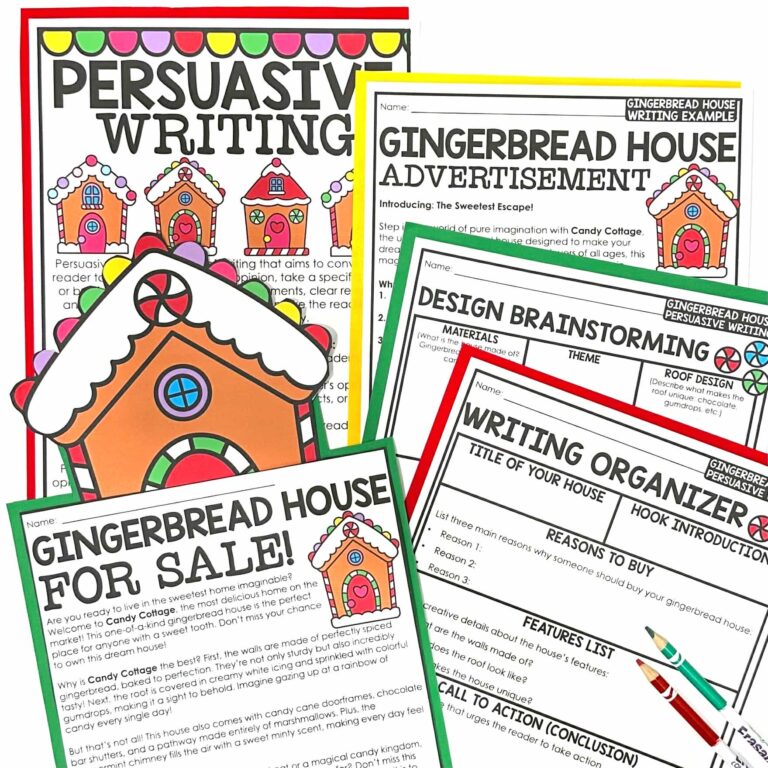 Design and Sale a Gingerbread House Persuasive Writing Project - The ...