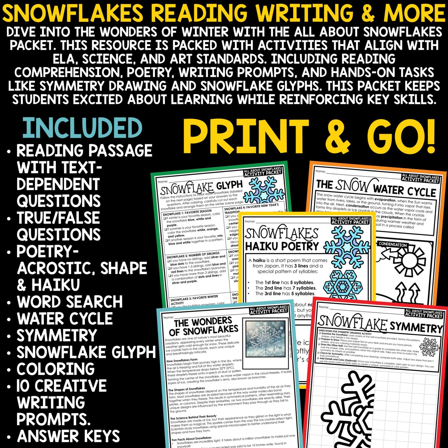 All About Snowflakes Reading Passage Snow Life Cycle - The Little ...