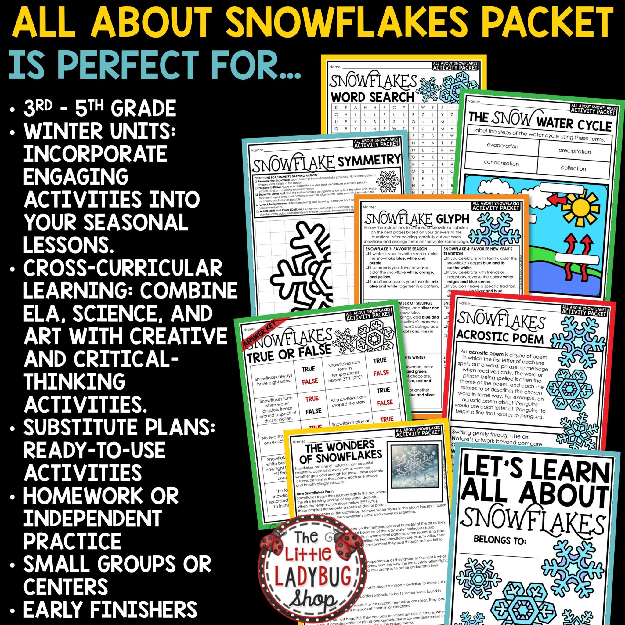 All About Snowflakes Reading Passage Snow Life Cycle - The Little ...