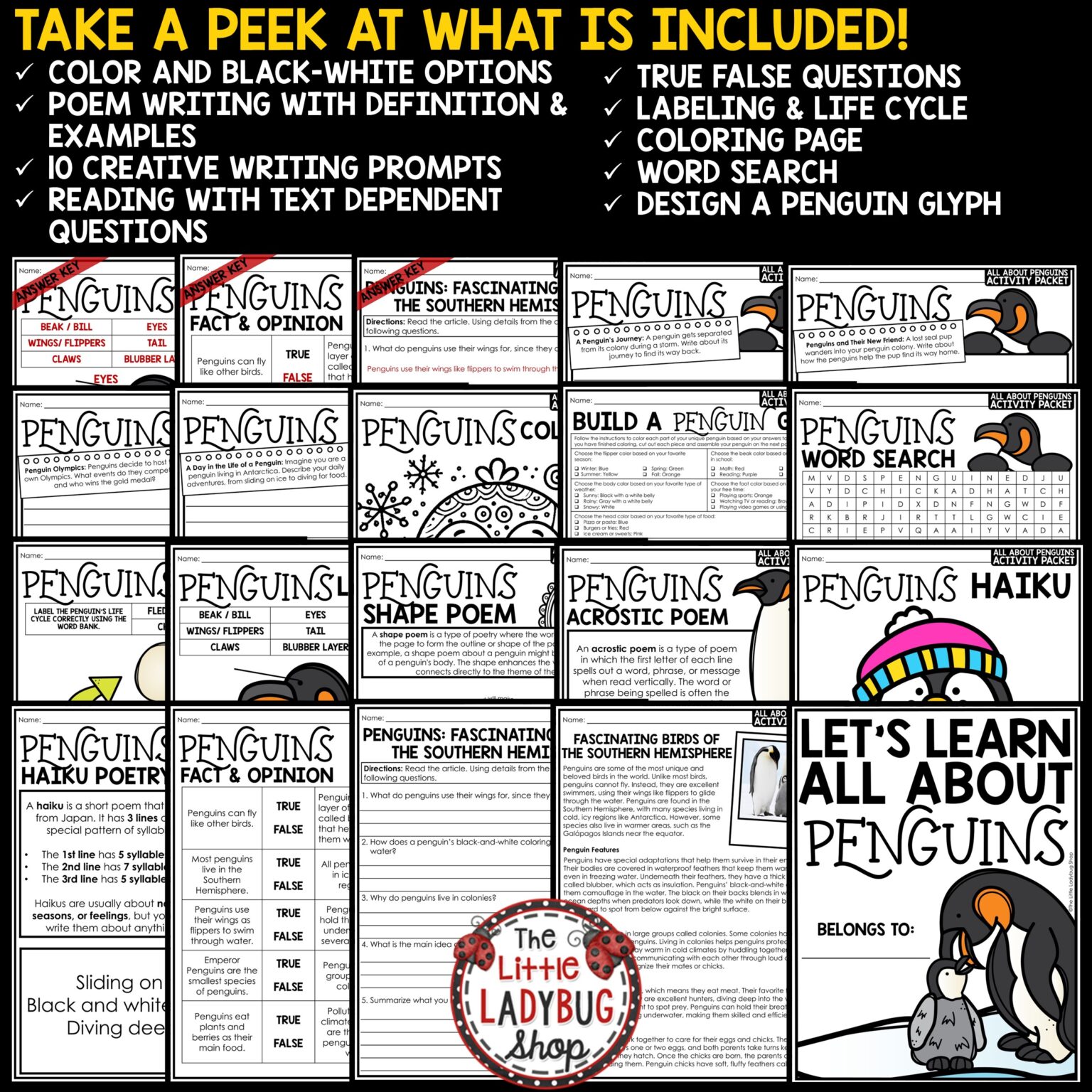 All About Penguins Reading Passage Penguins Life Cycle - The Little ...