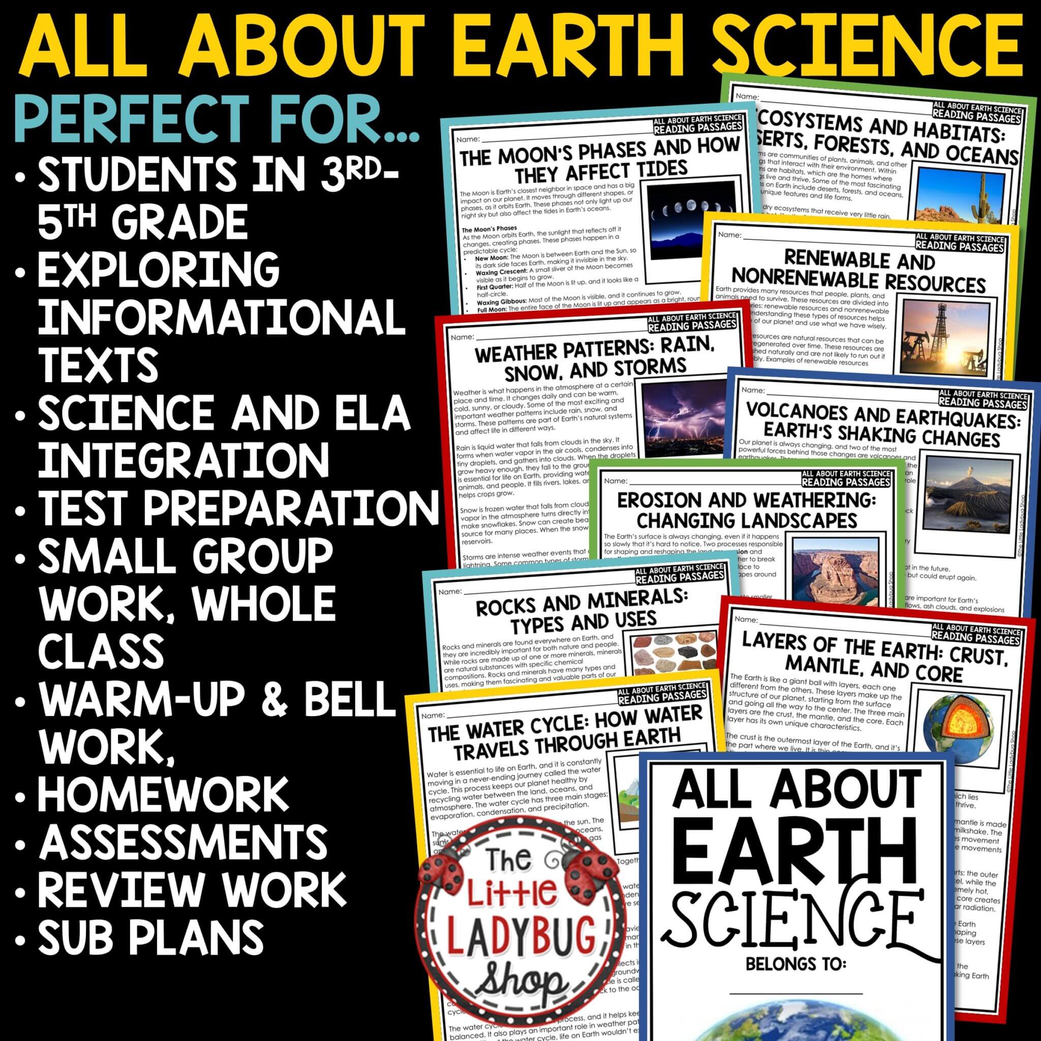 Earth Science Reading Review Passages Layers Of The Earth - The Little ...