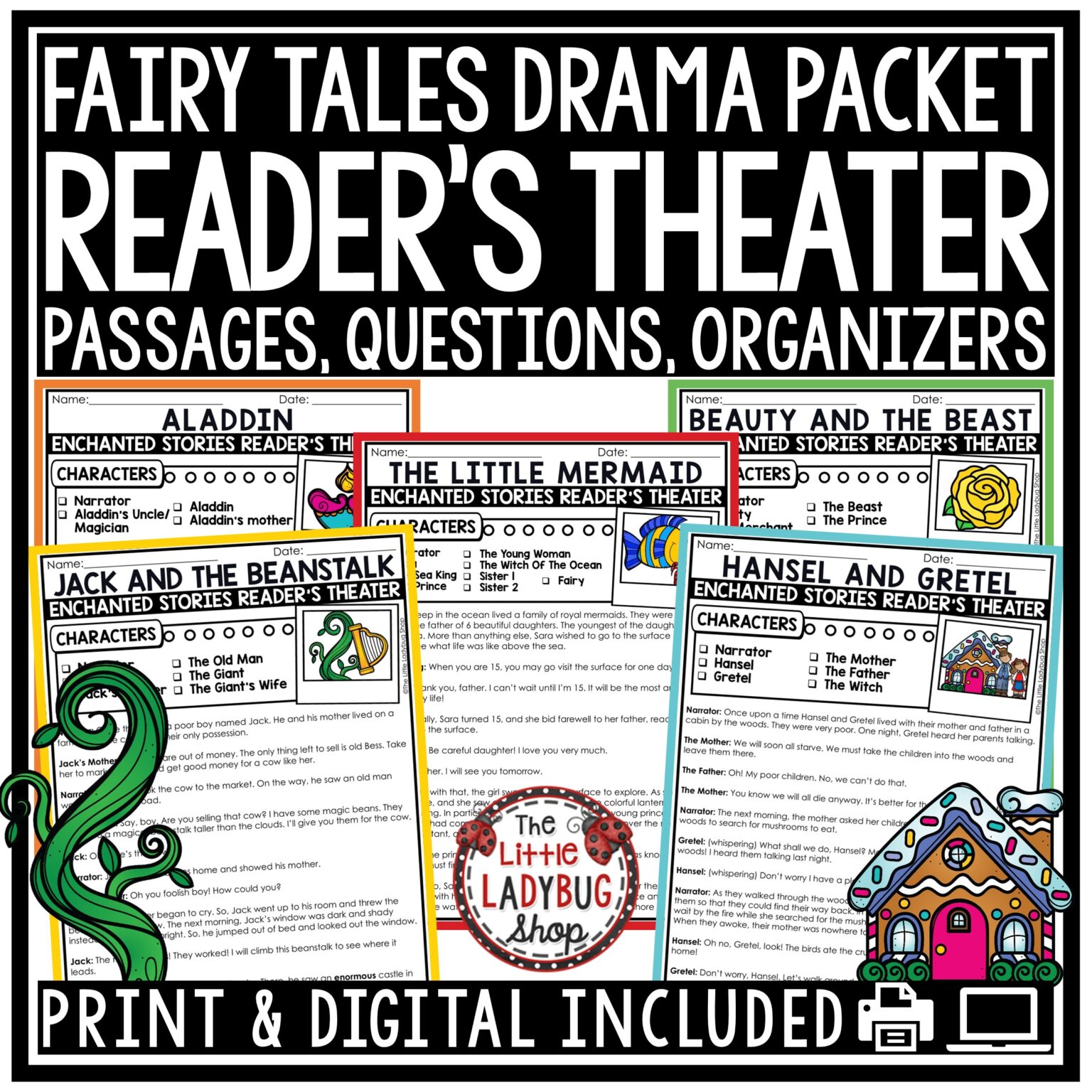 Drama Reader's Theater Scripts Fairy Tales Reading 3rd 4th Grade - The ...