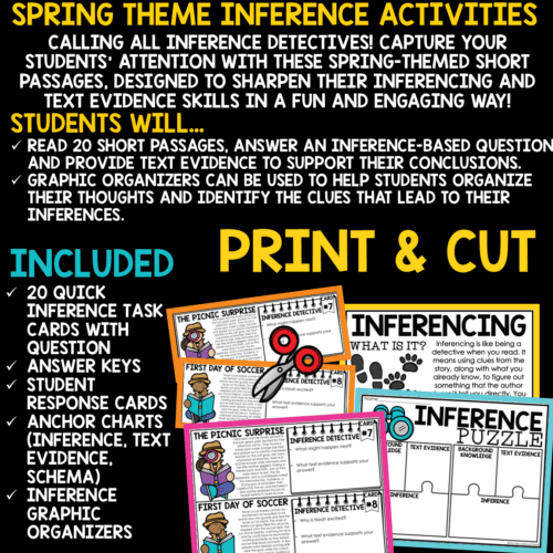 Making Inferences Worksheets 3rd 4th Grade Inferencing Text Evidence ...