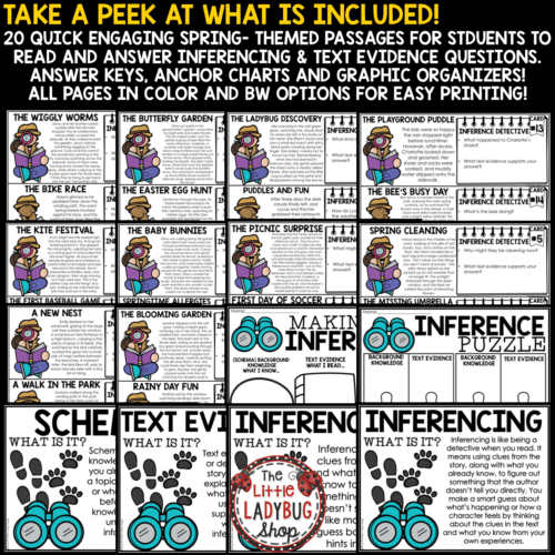 Making Inferences Worksheets 3rd 4th Grade Inferencing Text Evidence ...