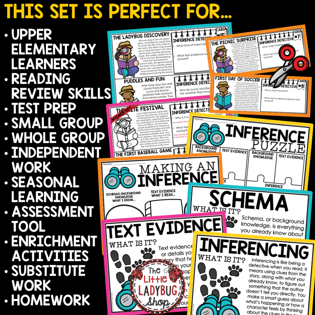 Making Inferences Worksheets 3rd 4th Grade Inferencing Text Evidence ...