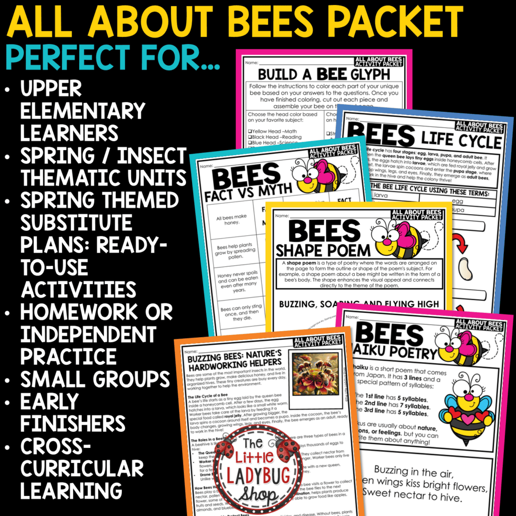 All About Bees Activities Reading Passages Life Cycle of a Bee - The ...