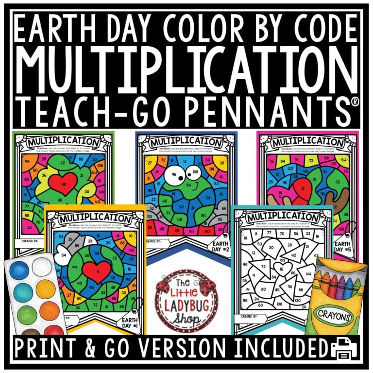 Earth Day Multiplication Fact Fluency Color by Code Coloring Pages ...