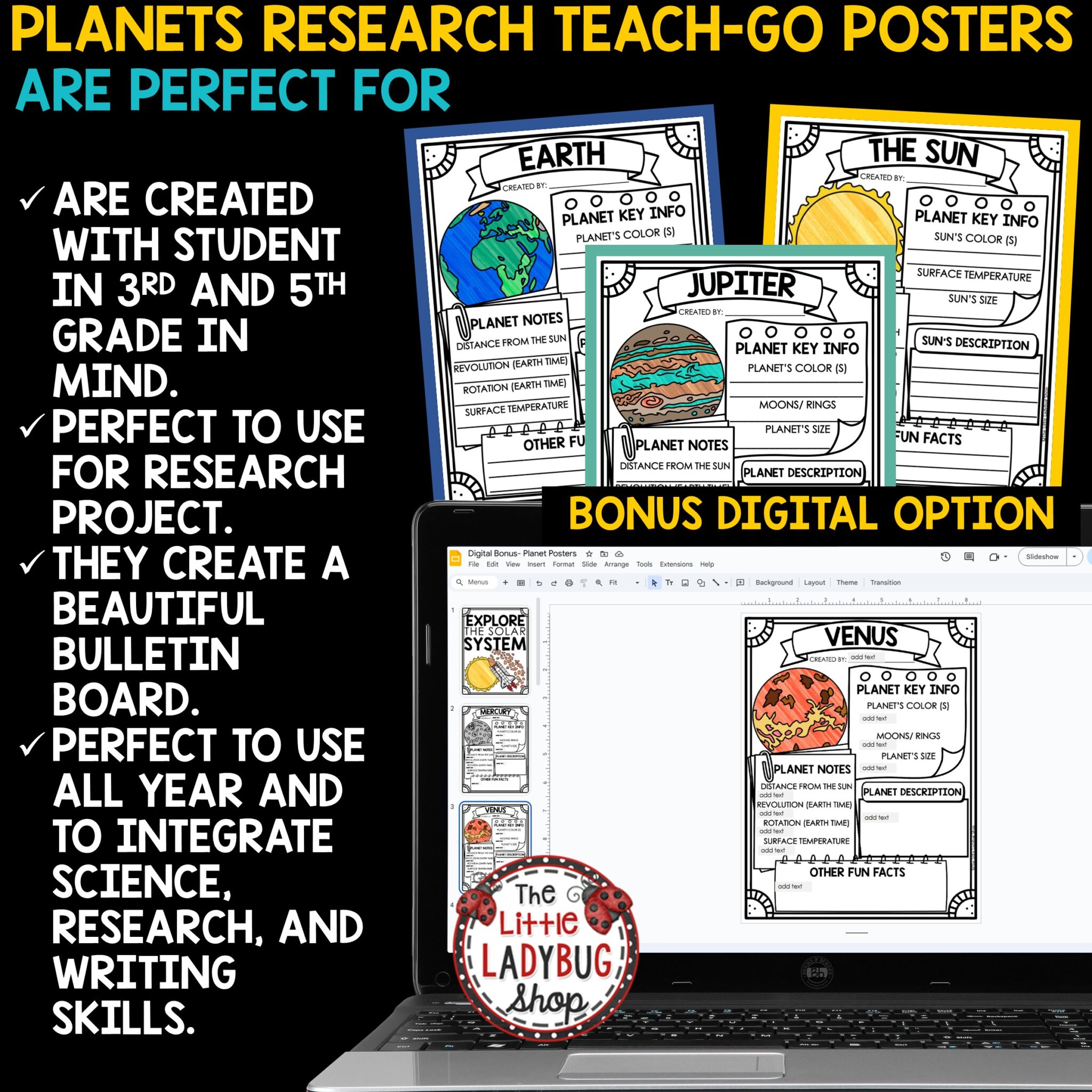 Planets of the Solar System Research Project Activities - The Little ...