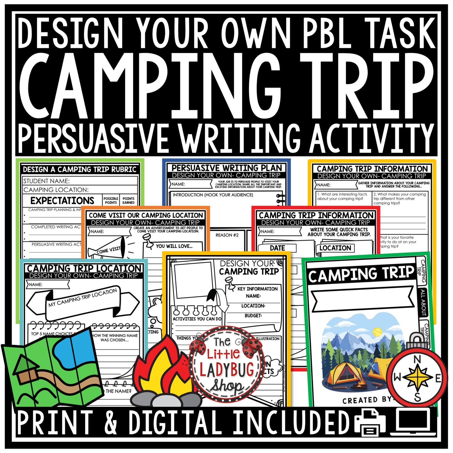 Camping Trip PBL Project Based Learning 3rd 4th Grade - The Little ...