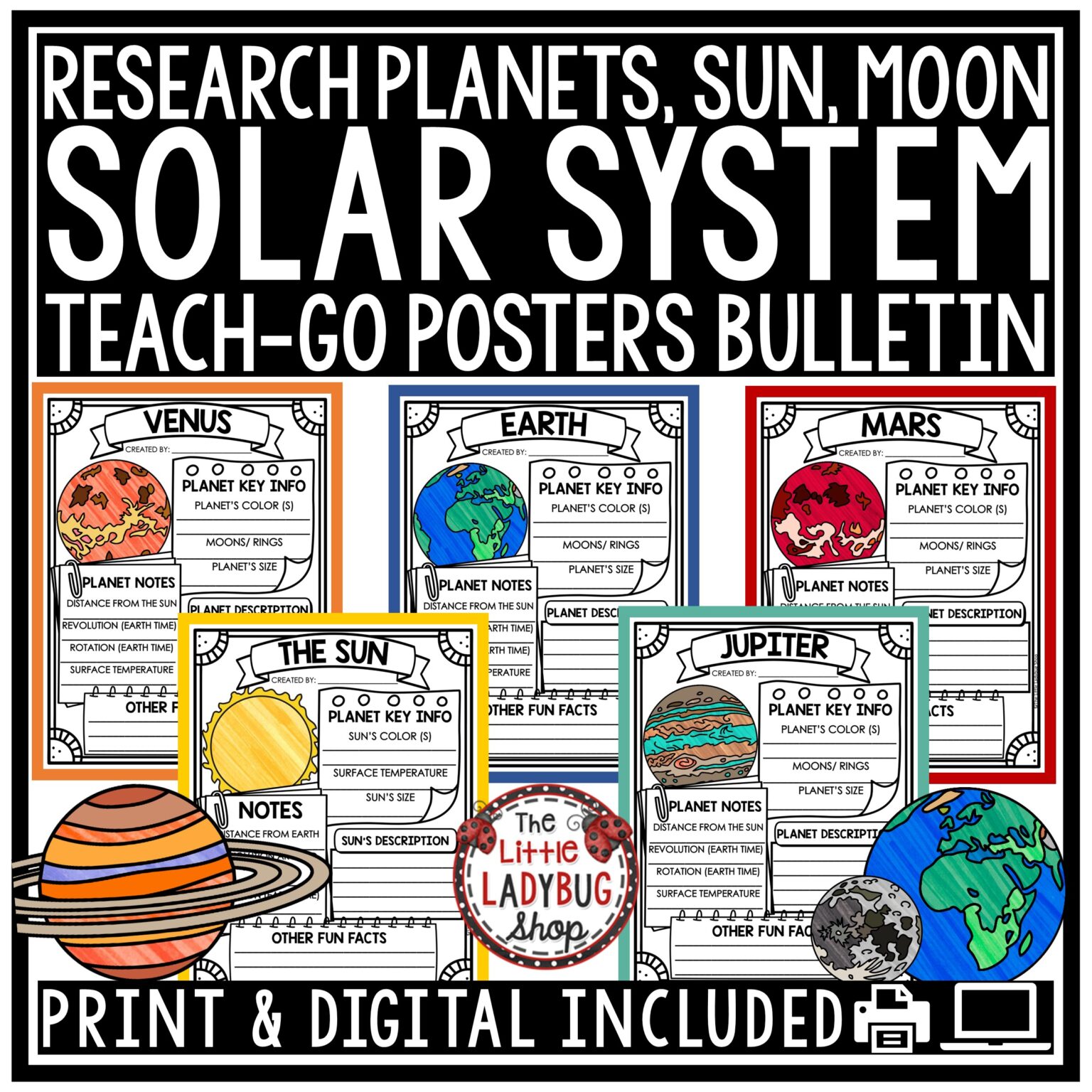 Planets of the Solar System Research Project Activities - The Little ...