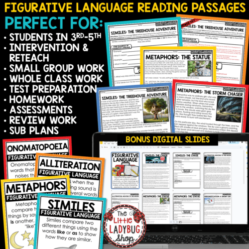 Figurative Language Reading Comprehension Passages 3rd 4th Grade - The ...