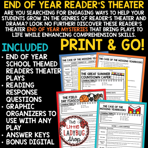 End of the Year Mysteries Reading Readers Theater Scripts - The Little ...