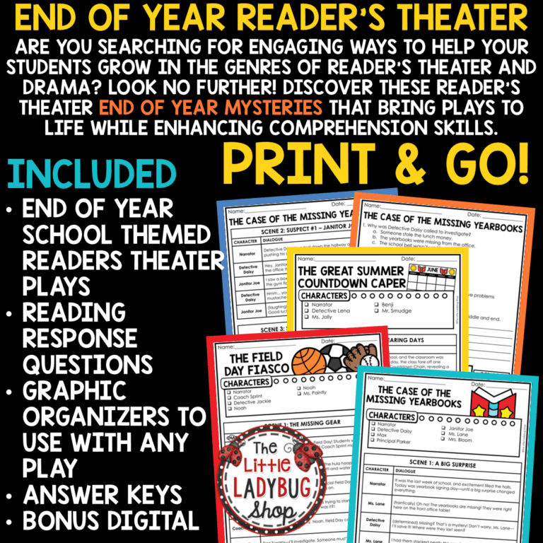 End of the Year Mysteries Reading Readers Theater Scripts - The Little ...