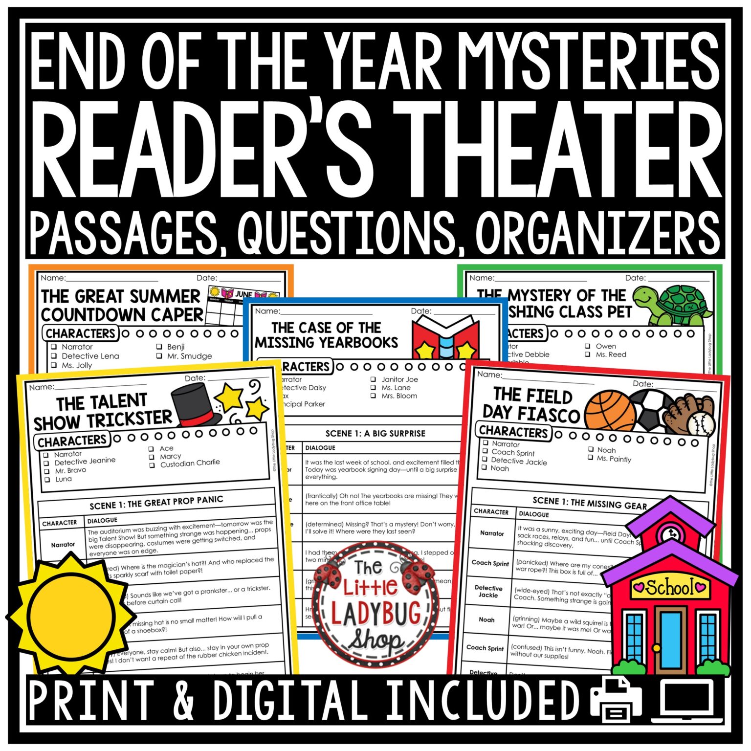 End of the Year Mysteries Reading Reader's Theater Scripts - The Little ...