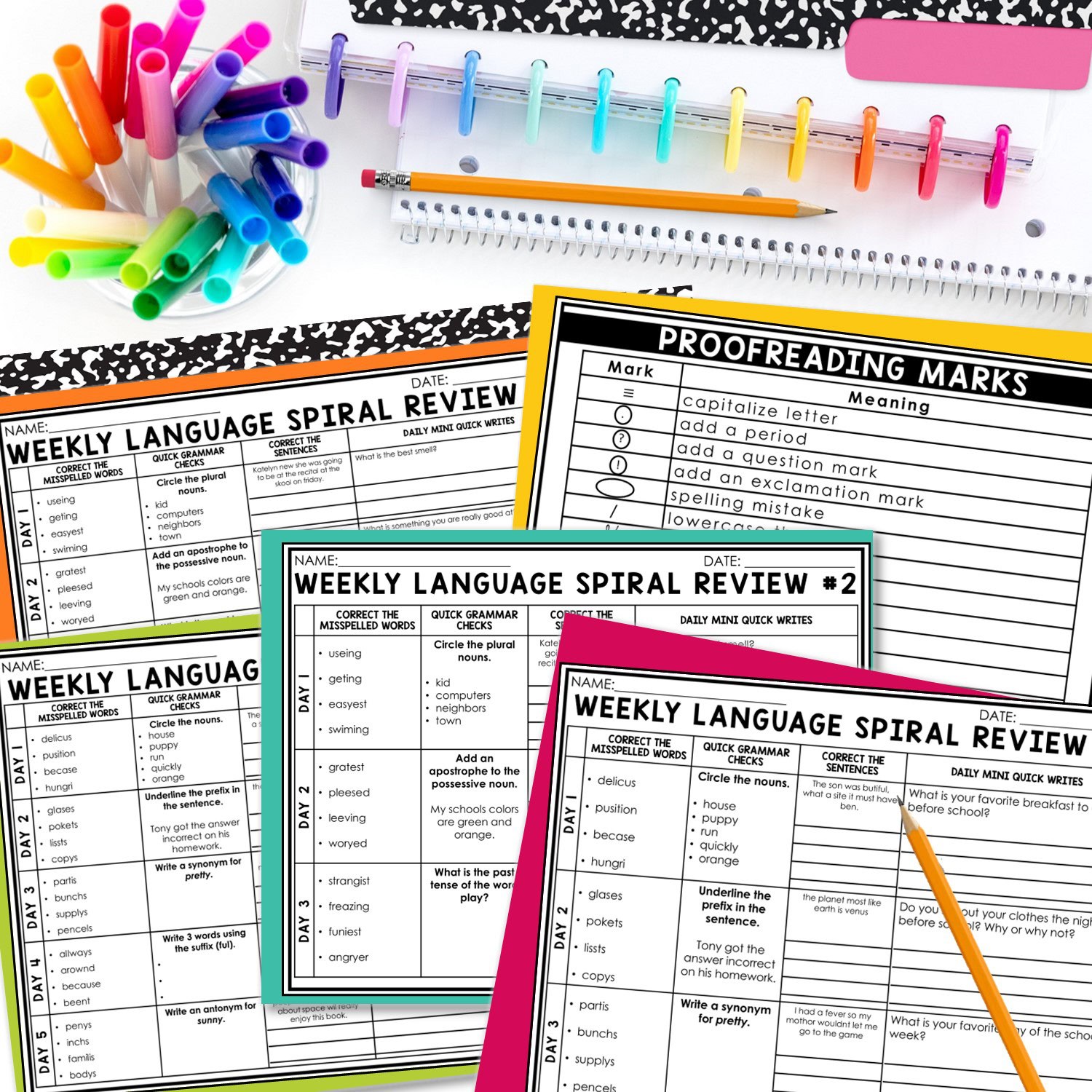 Spiral Review Freebie Packet 3rd 4th 5th Grade - The Little Ladybug Shop