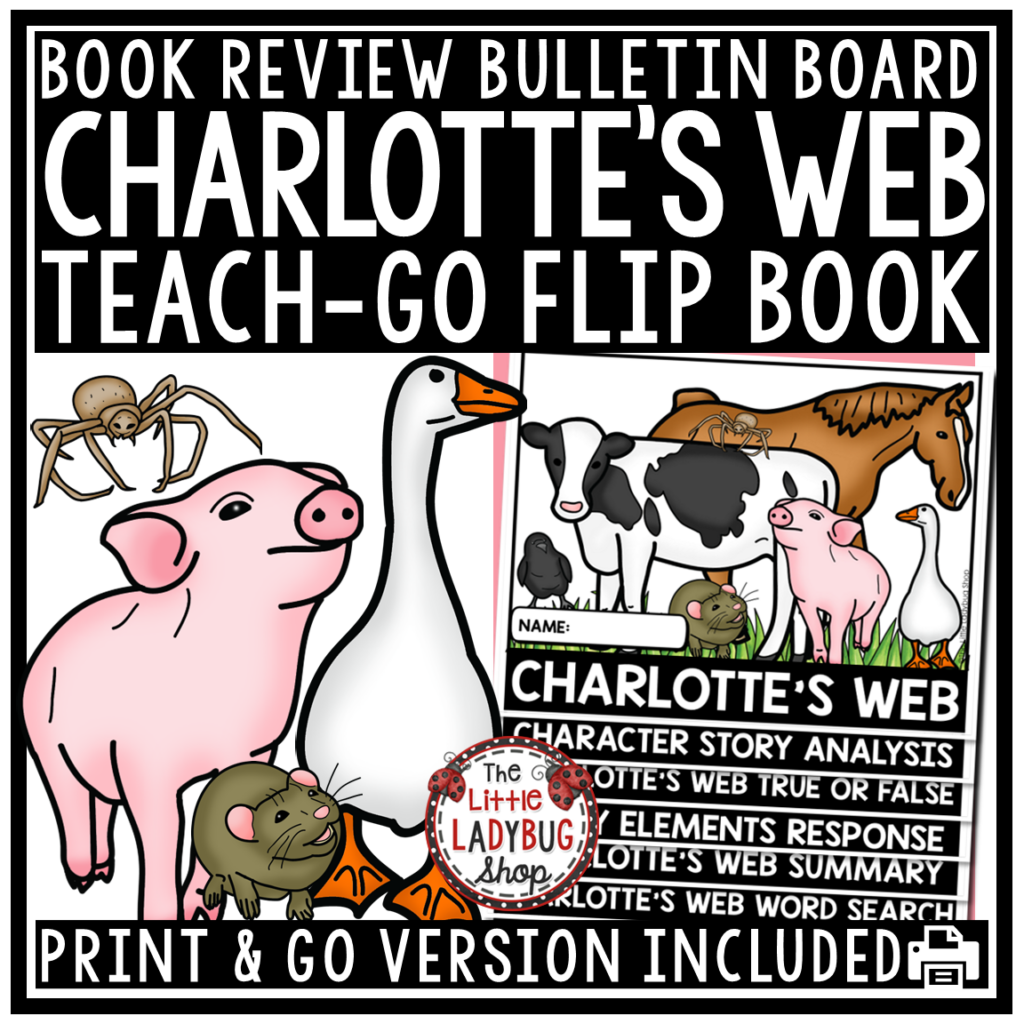Charlotte's Web Novel Study Activities Reading Book Review Template ...