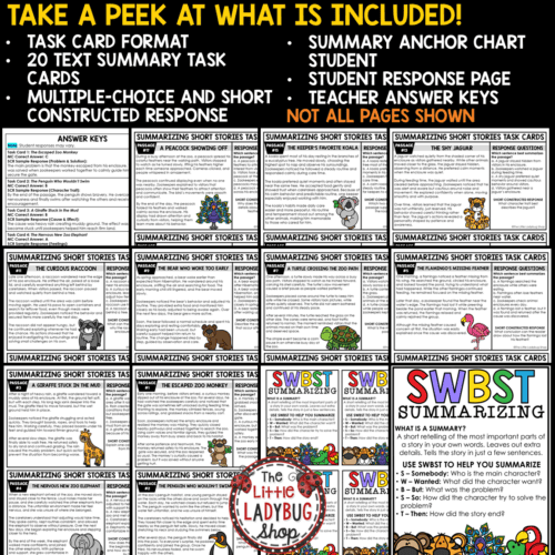 3rd 4th Grade Test Prep Summarizing Reading Passages Worksheets - The ...