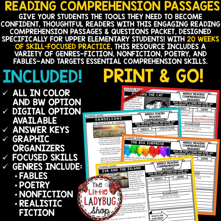 Small Group Reading Intervention Comprehension Passages - The Little ...