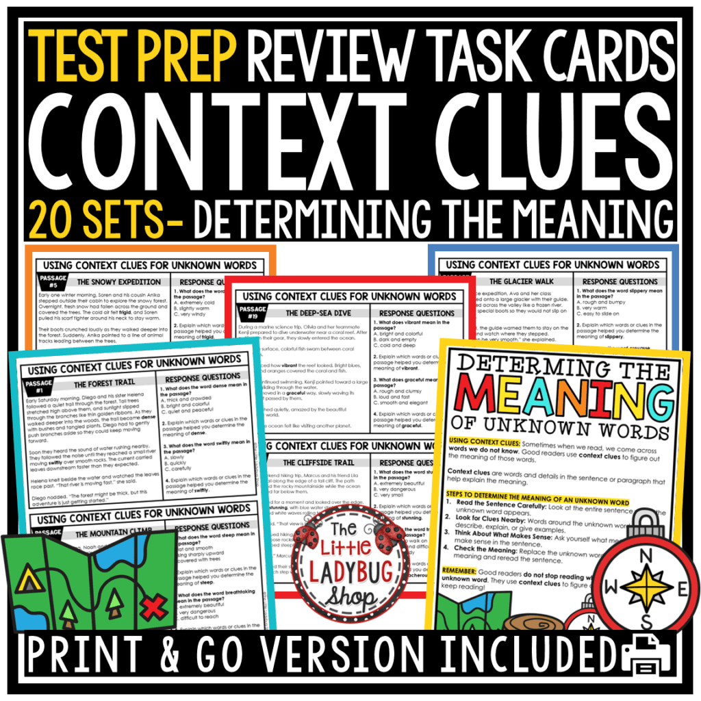 Free Reading Task Cards 2 - The Little Ladybug Shop