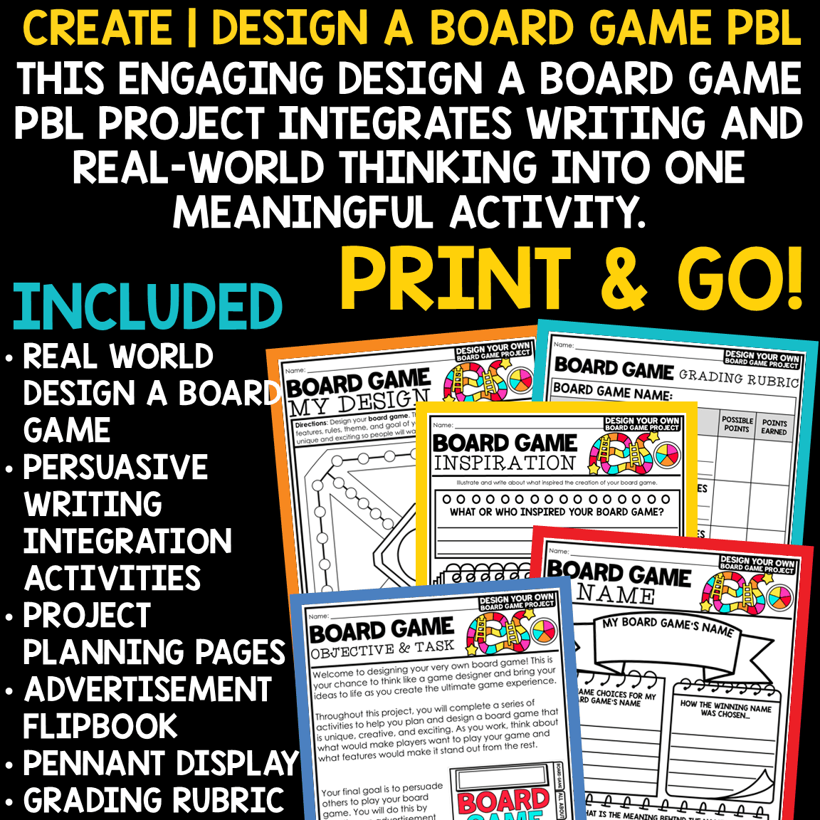 Create Design a Board Game Template Project Based Learning Activity ...