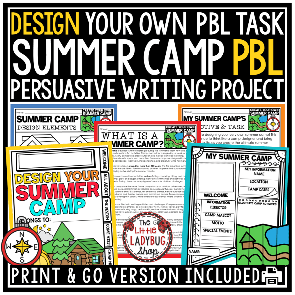 Create a Summer Camp Activity PBL End of Year Project Based Learning ...